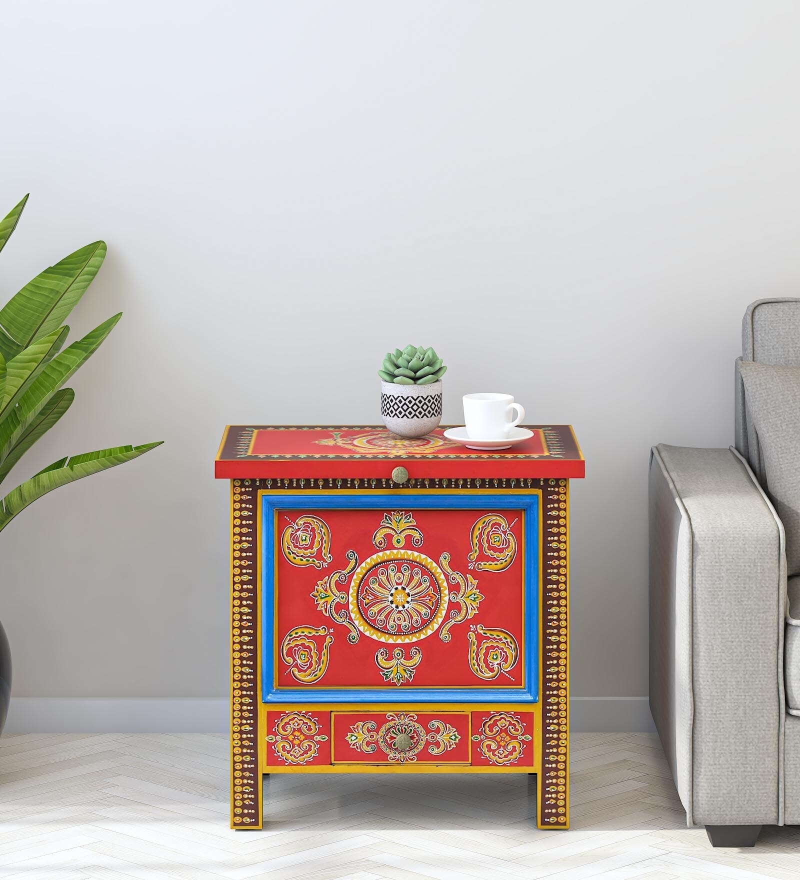 Buy Alankaar Solid Wood Trunk in Hand-Painted MultiColour at 30% OFF by ...