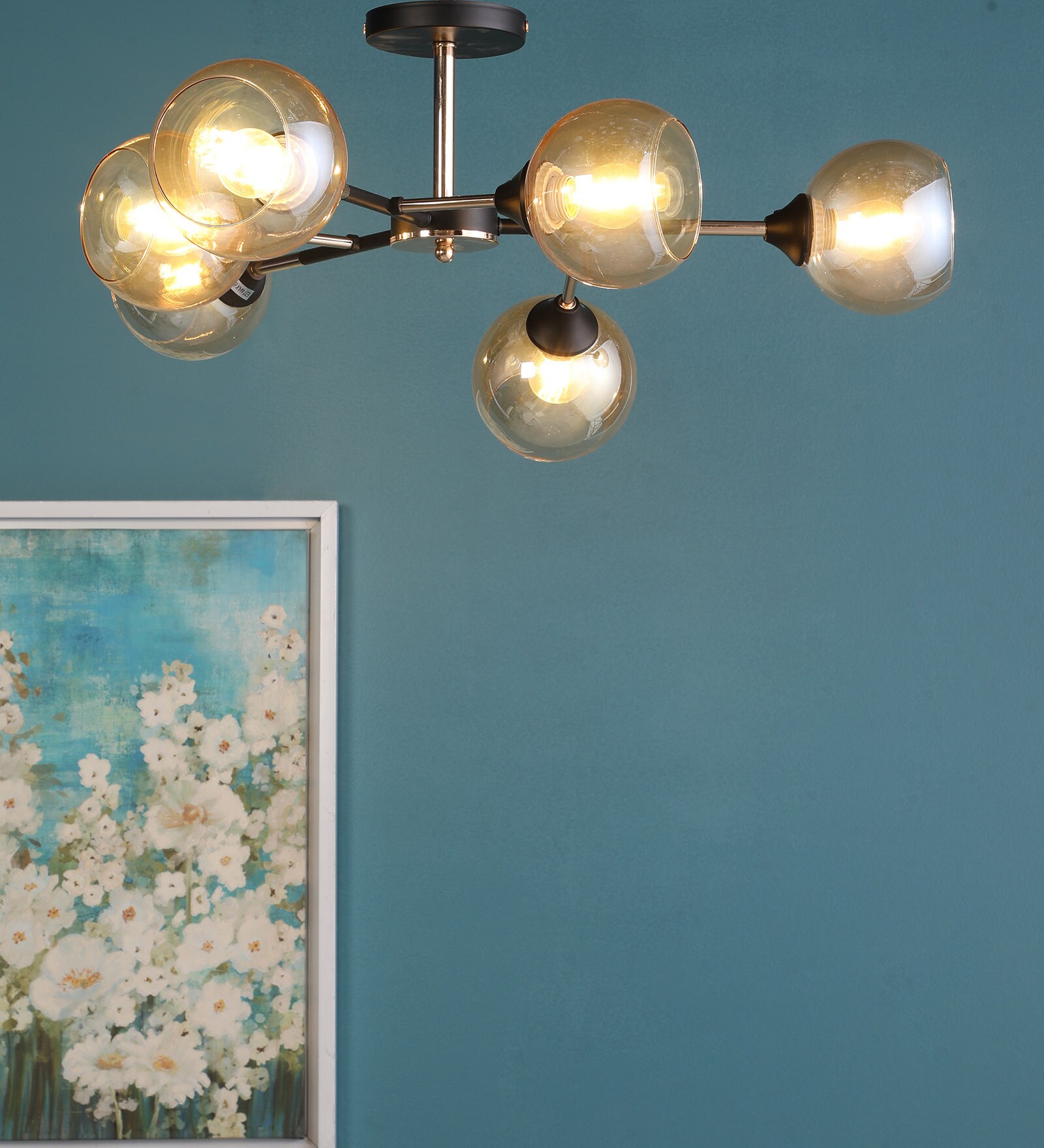 Buy Albero Black Glass Chandelier by Stello at 49% OFF by Stello ...