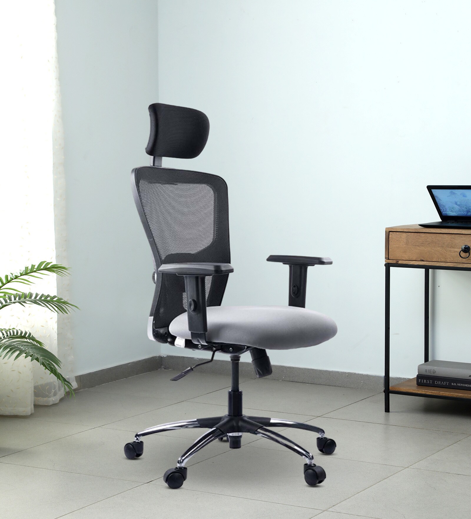 Buy Albus Breathable Mesh Office Chair In Black & Grey Colour at 52% ...