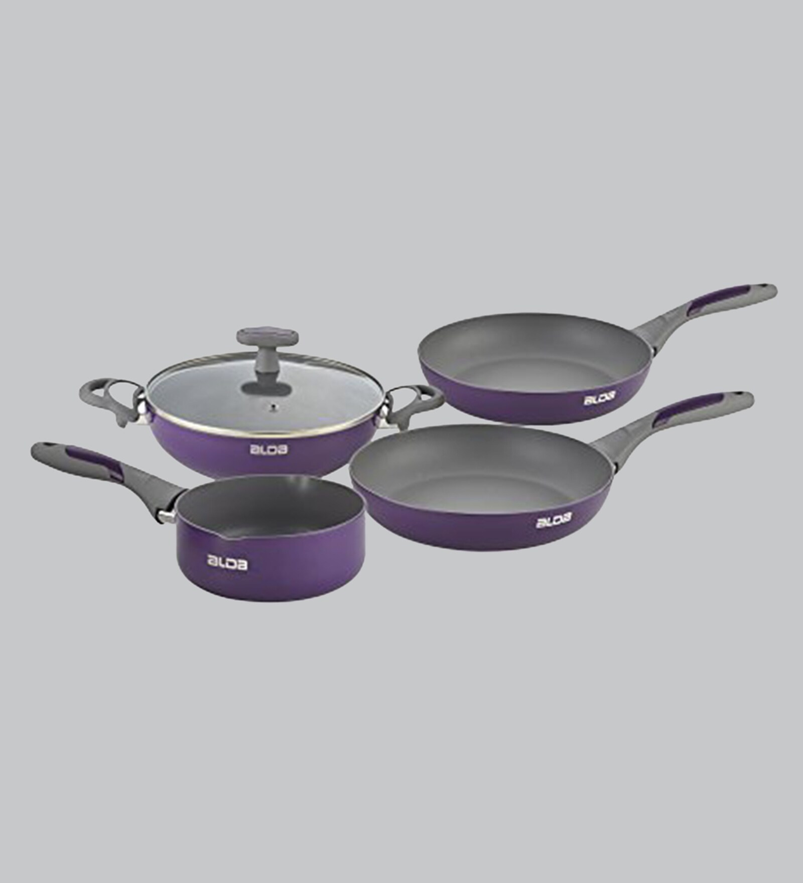 Buy Aluminium Non-Stick Cookware Gift with Lid -Set of 4 with 1 Glass ...