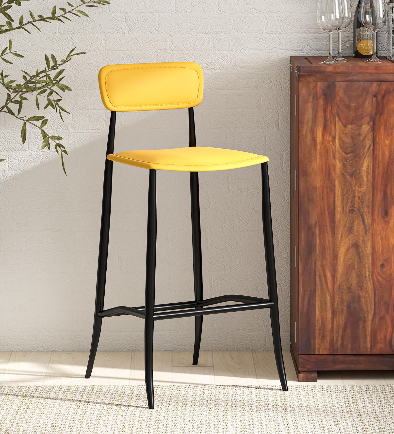Buy Alessa Metal Bar Chair In Yellow Colour at 9% OFF by Bohemiana from ...