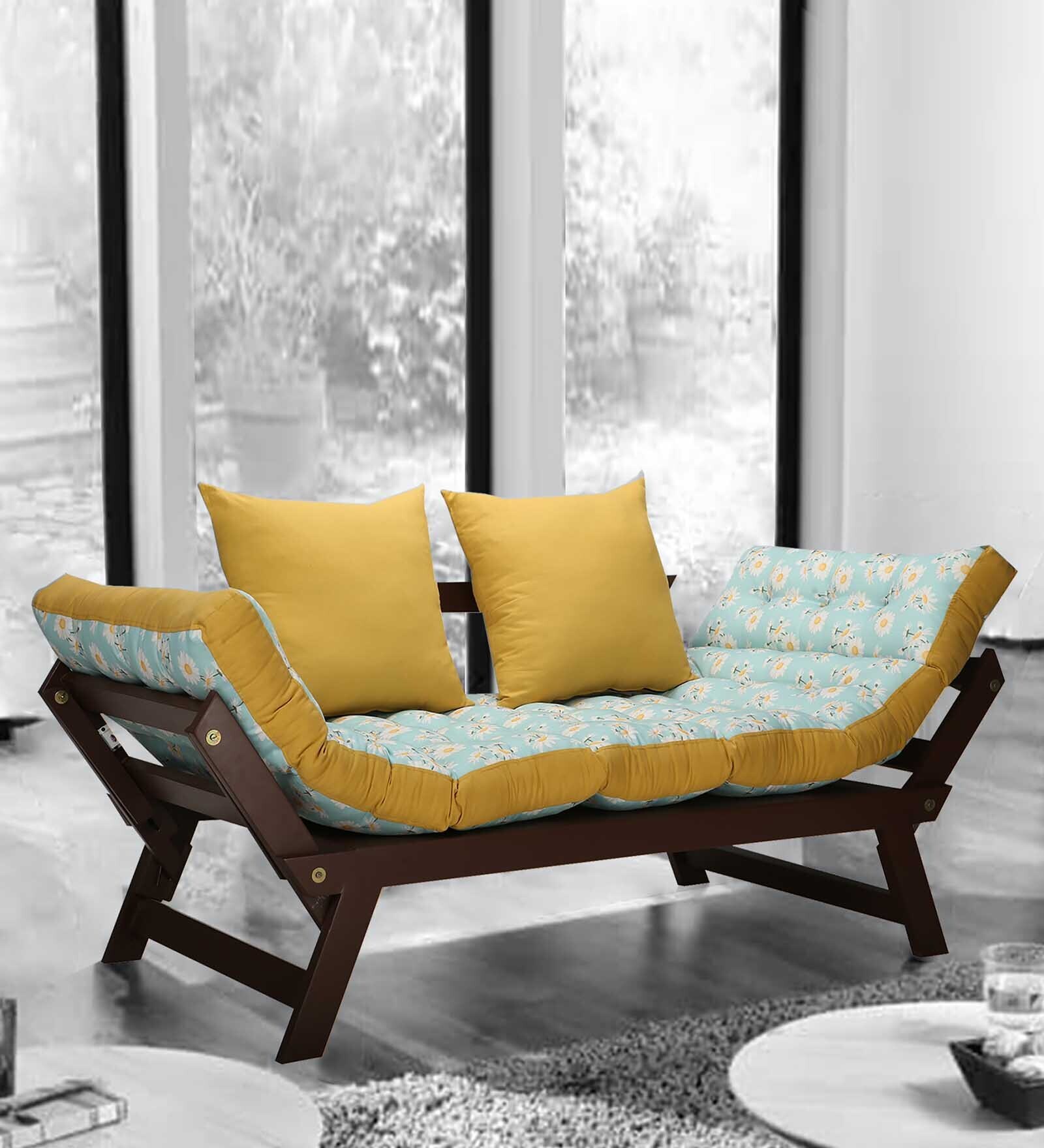 Buy Alexa Double Futon in Sea Green Colour with Mattress at 33% OFF by ...