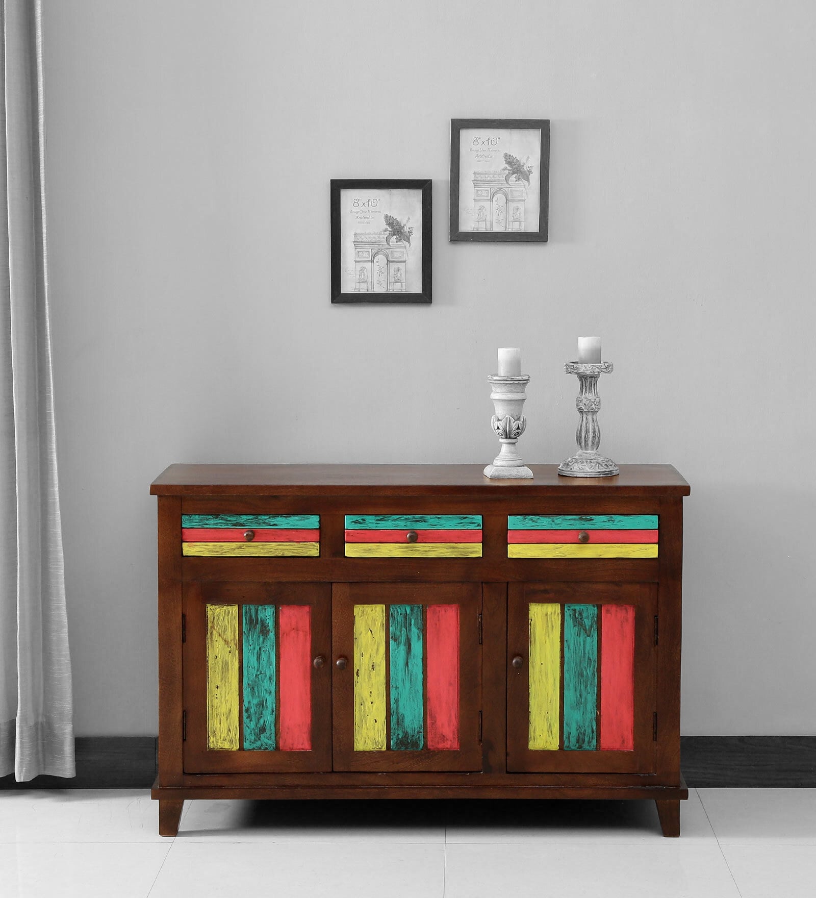 Buy Alfie Solid Wood Sideboard In Multi-Colour By Bohemiana Online ...