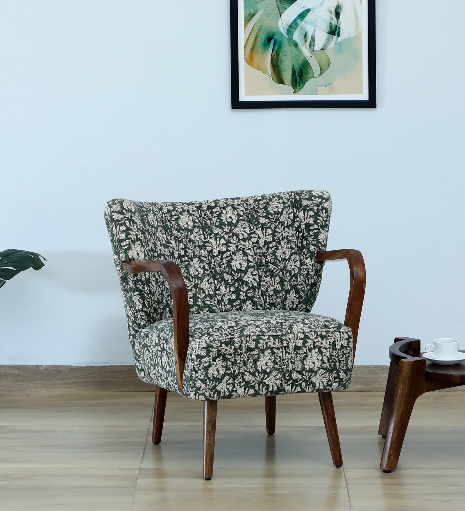 Buy Ajjacio Upholstered Arm Chair in Scratch Resistant Provincial Teak ...
