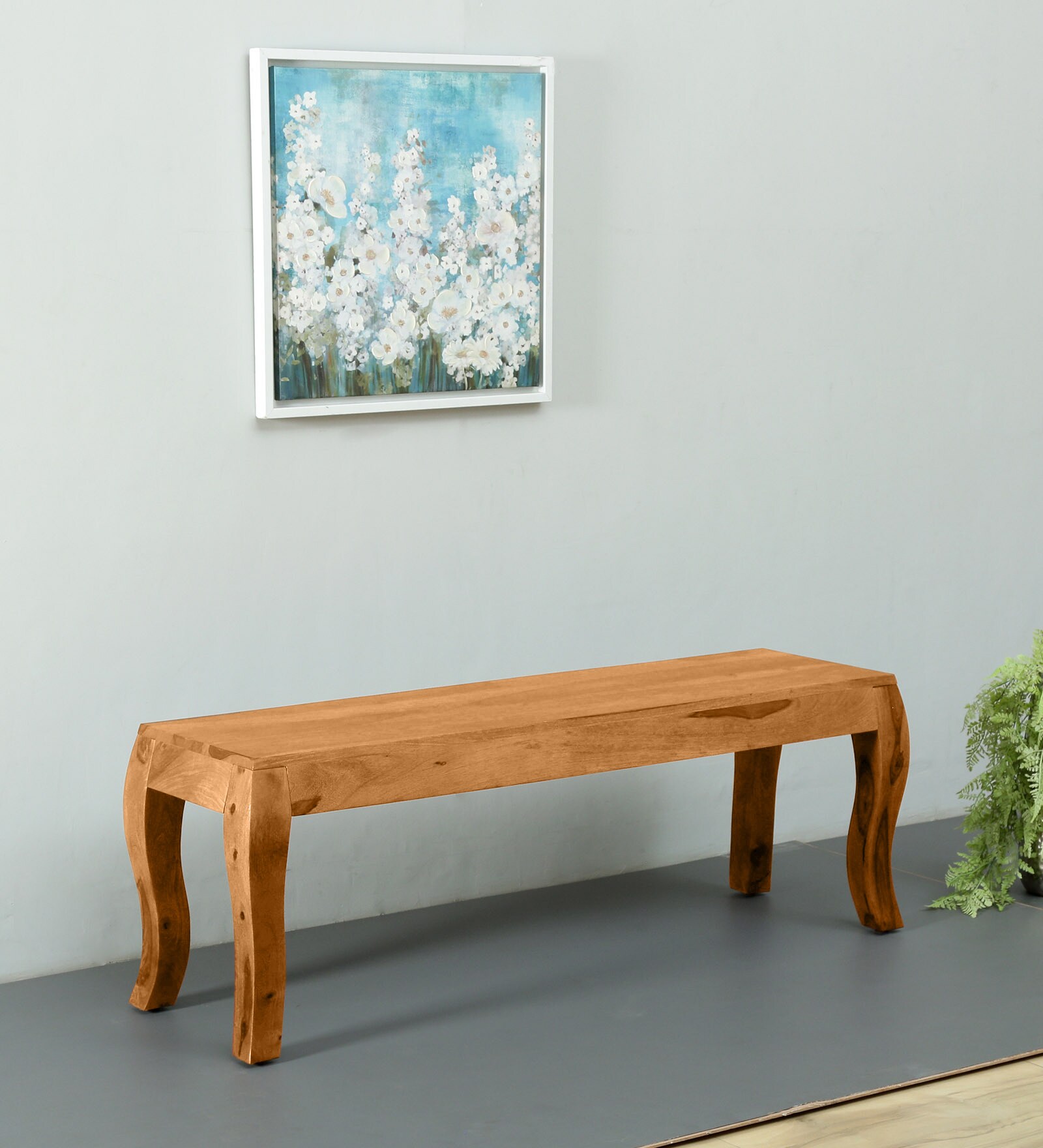 Buy Allier Sheesham Wood Bench in Scratch Resistant Rustic Teak Finish ...
