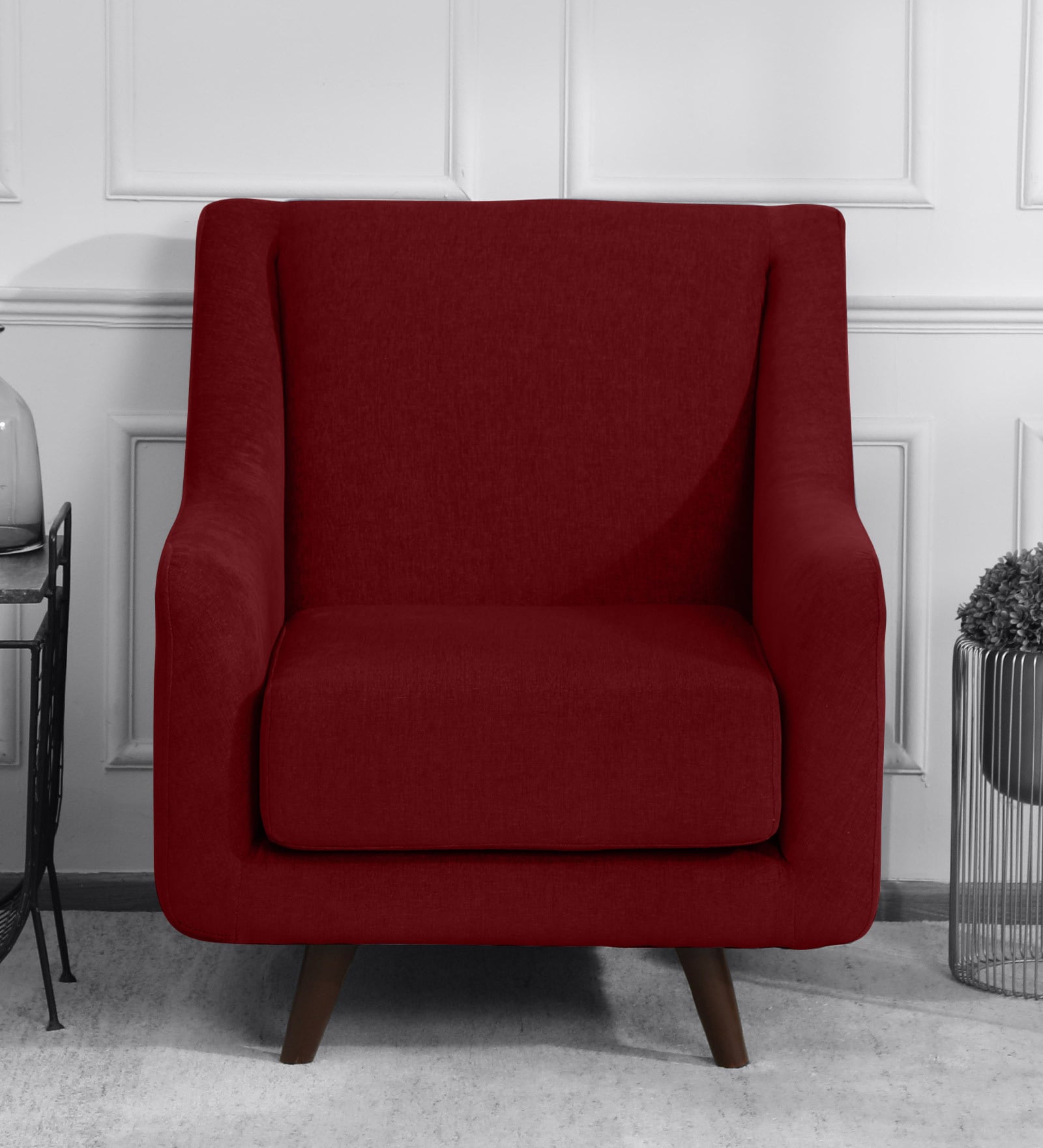 Buy Alpine 1 Seater Sofa in Red Colour at 42% OFF by Casacraft from ...