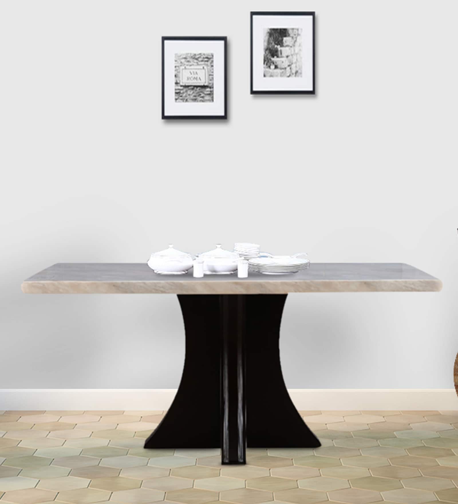 Buy Alston Marble 6 Seater Dining Table at 70% OFF by HomeTown | Pepperfry