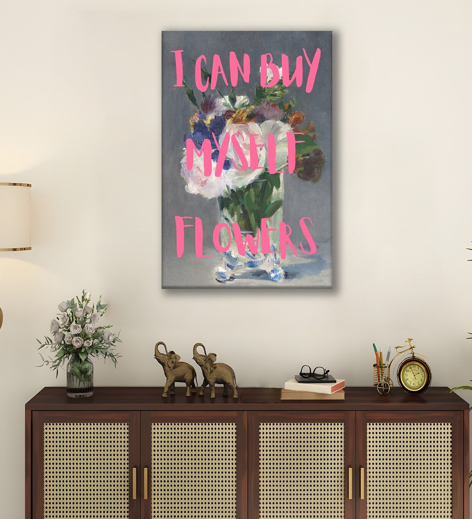 Buy 16 Inches I Can Buy Canvas Stretched Wall Art Painting at 80% OFF ...