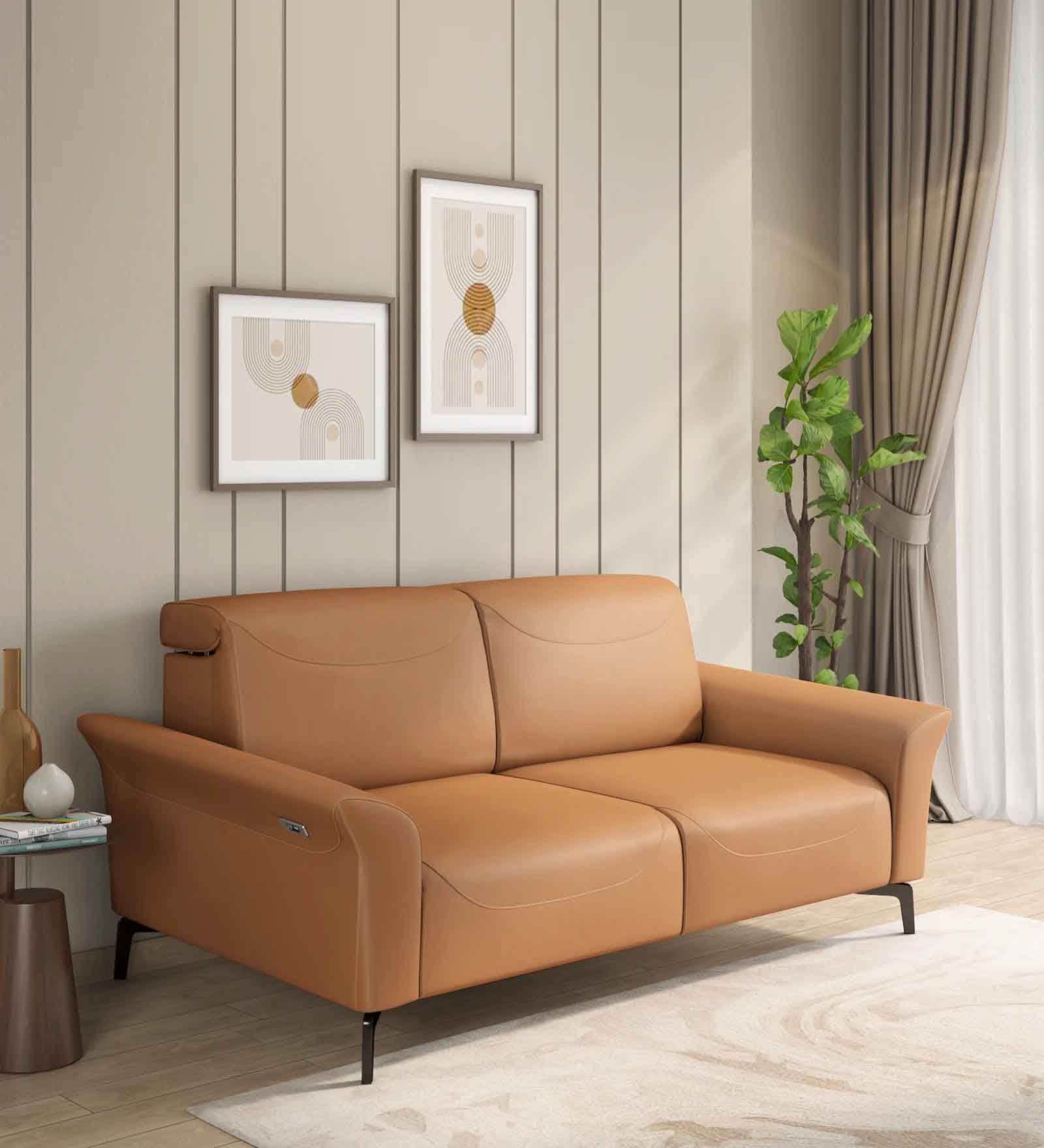 Buy Althea Leatherette Manual 3 Seater Recliner In Tan Colour With ...