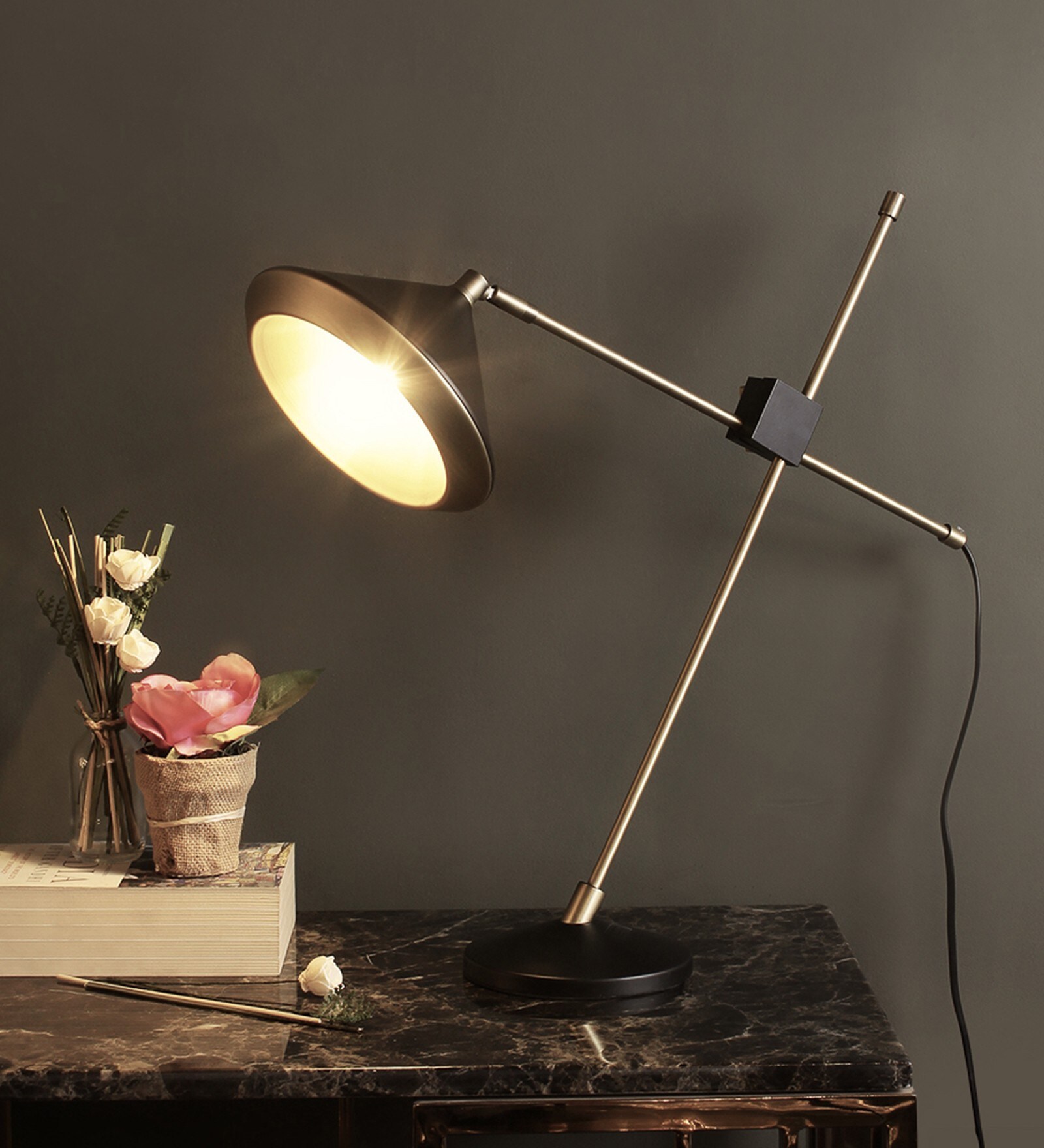 Buy Alwin Gold Shade Study Lamp with Metal Base at 18% OFF by Jainsons ...