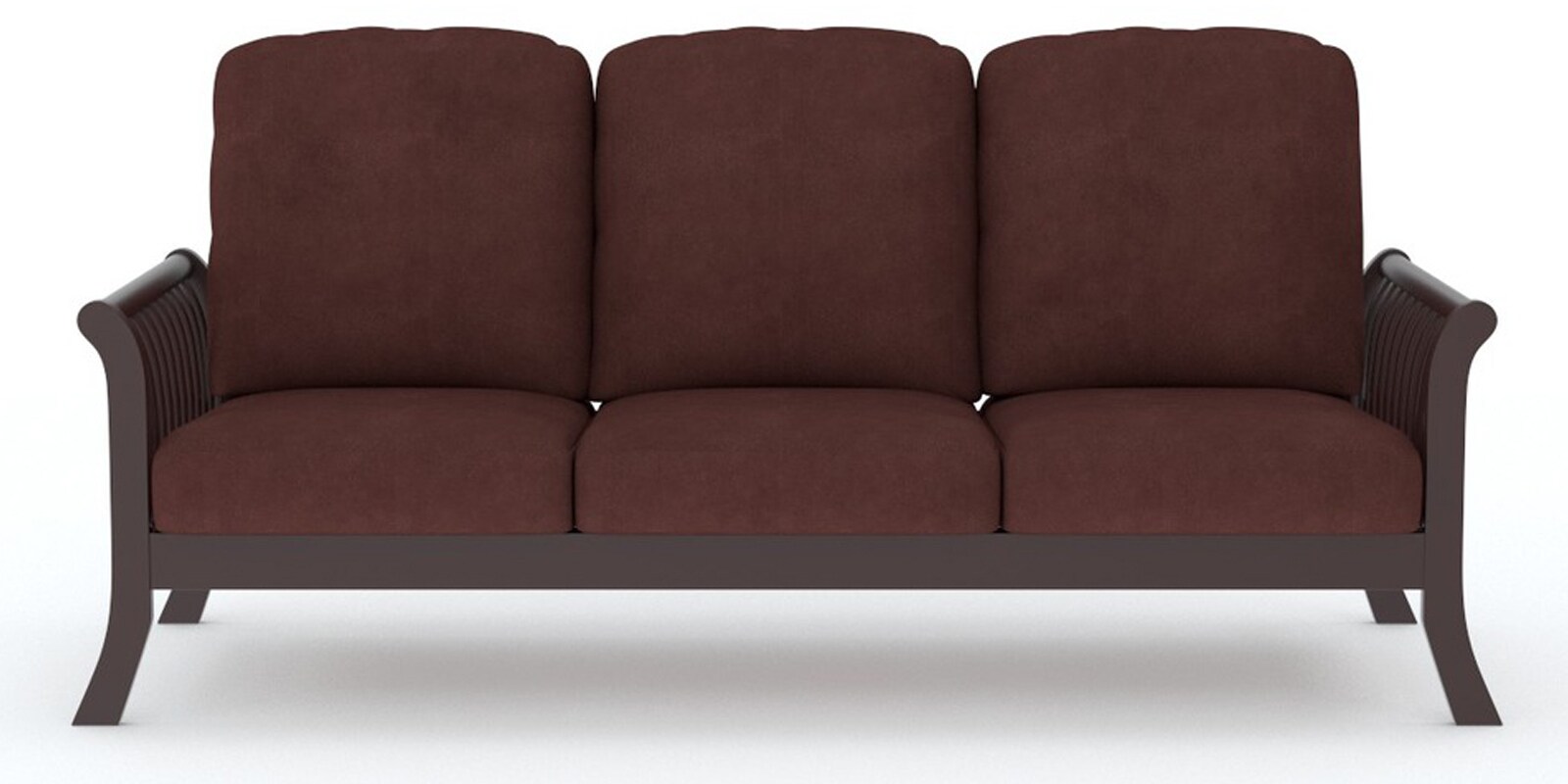Buy Alborg Three Seater Sofa in Brown Colour by Tezerac Online - Sofa ...