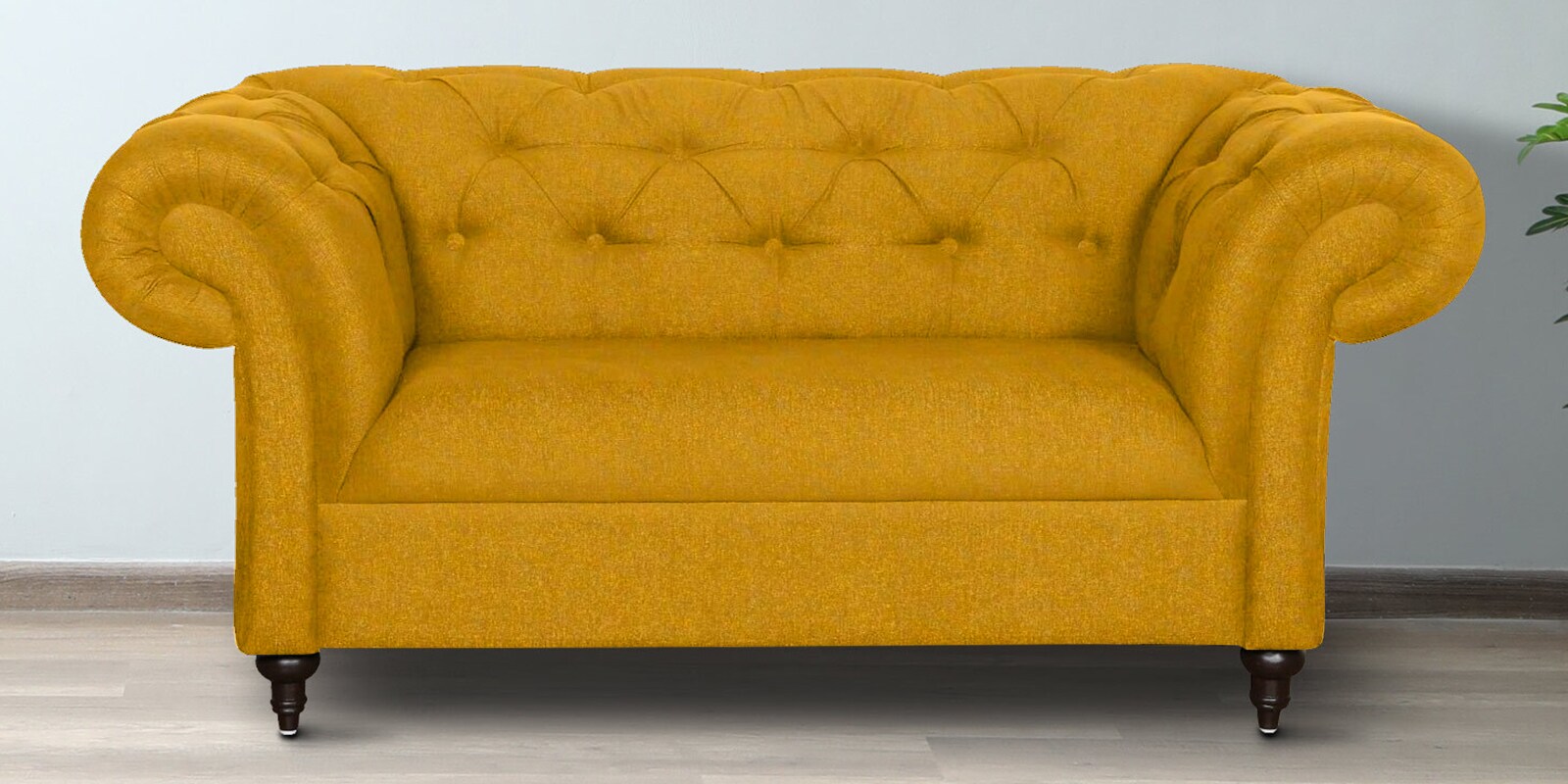 Buy Allanton Leatherette 2 Seater Sofa In Mustard Yellow Colour at 7% ...