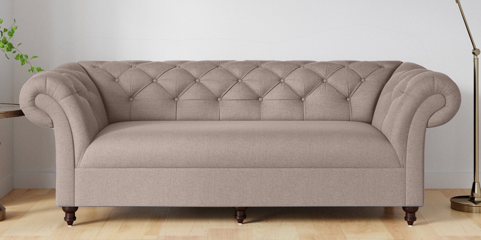 Buy Allanton Fabric 3 Seater Sofa in Brown Colour at 5% OFF by ...