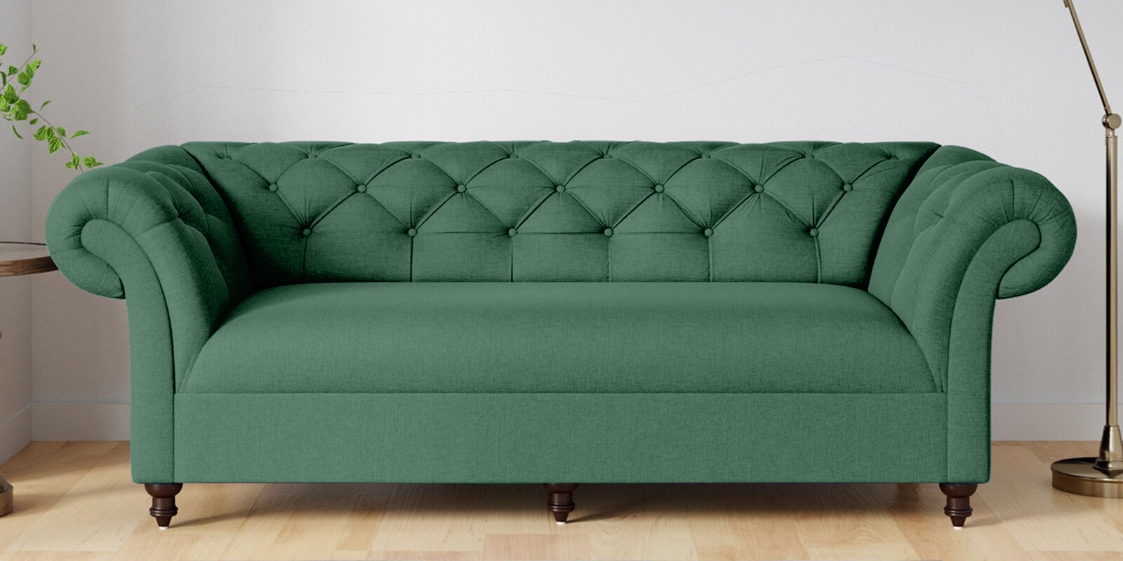 Buy Allanton Velvet 1 Seater Sofa In Mint Green Colour at 11% OFF by ...