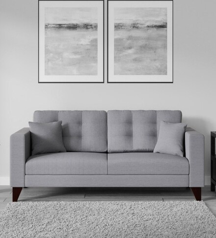 Buy Alfredo Fabric 2 Seater Sofa In Ash Grey Colour by CasaCraft Online ...