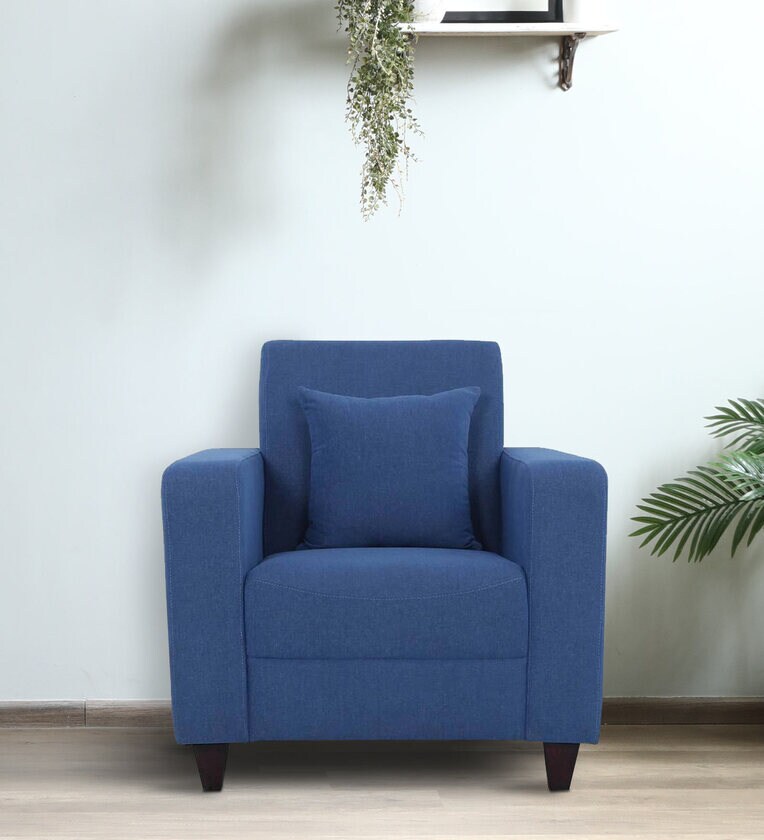 Buy Alba Fabric 1 Seater Sofa In Denim Blue Colour By Woodsworth Online ...