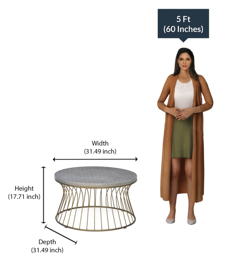 Buy Alberto Centre Table in Black & Grey Colour by @home Online - Round ...