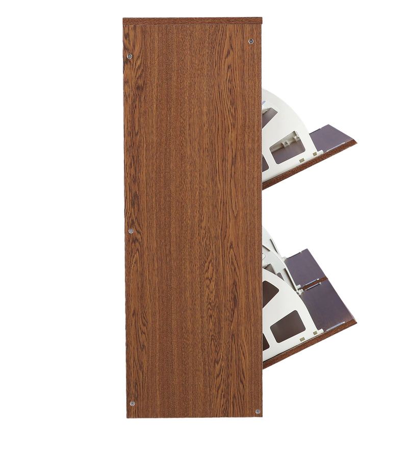 Buy Alder 3 Tier Tilt Out Shoe Rack in Walnut Finish Online - Tilt Out ...