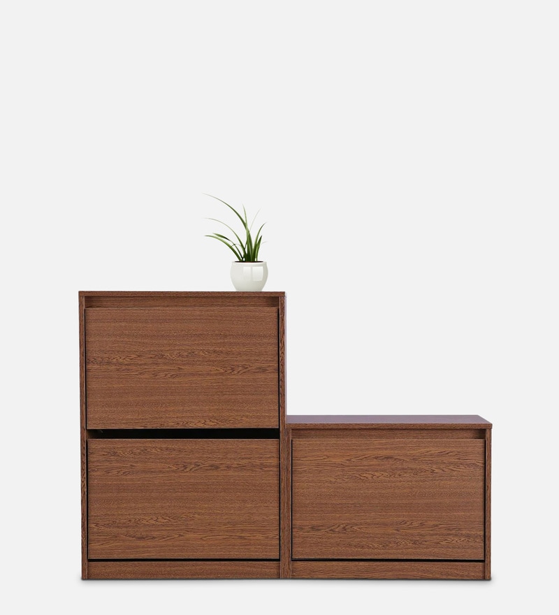 Buy Alder 3 Tier Tilt Out Shoe Rack in Walnut Finish Online - Tilt Out ...