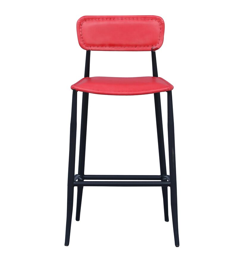 Buy Alessa Metal Bar Stool In Tomato Red Colour By Bohemiana Online ...