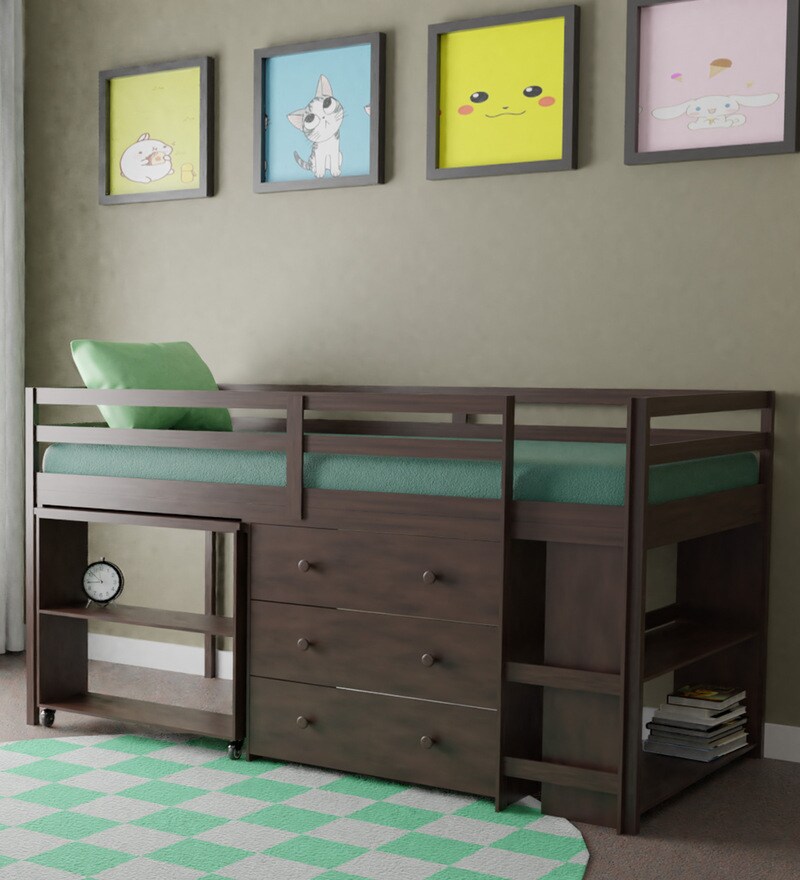 Buy Alex Bunk Bed in Brown Colour by Malina Online - Bunk Beds - Bunk ...