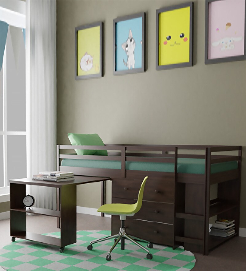 Buy Alex Bunk Bed in Brown Colour by Malina Online - Bunk Beds - Bunk ...