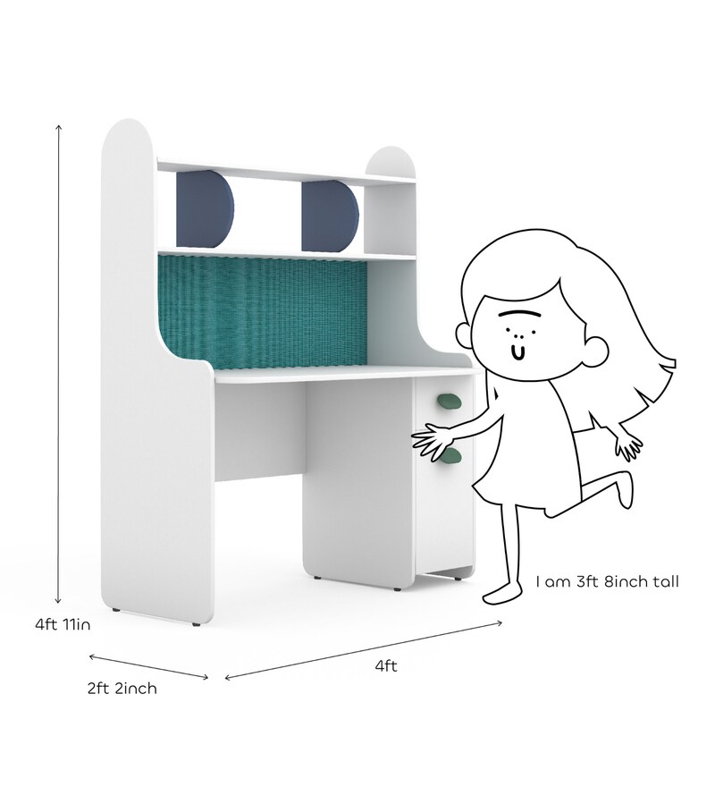 Buy All Rounder Kids Study Table in Rainy Grey Colour by Smartsters ...