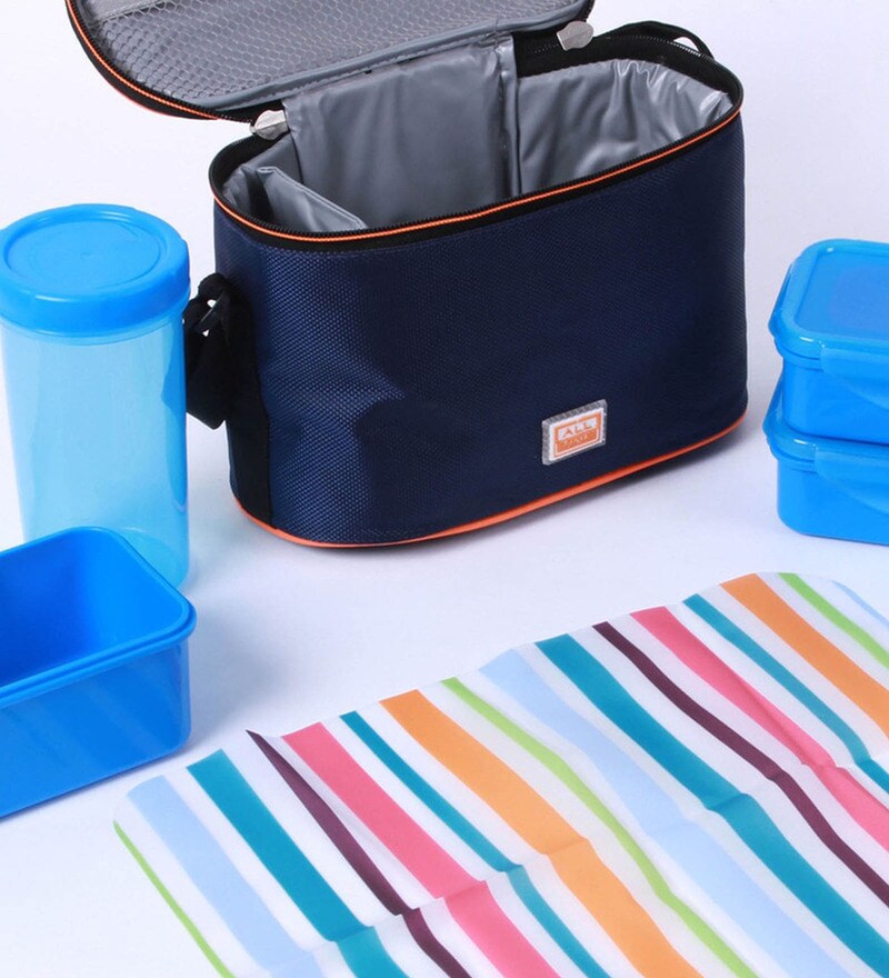 Buy All Time 9401 Food Gear Blue Plastic Lunch Box - Set of 4 Online ...