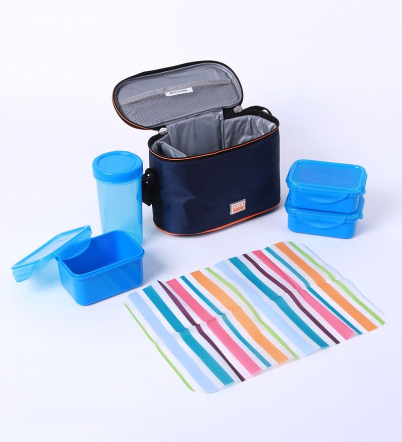 Buy All Time 9401 Food Gear Blue Plastic Lunch Box - Set of 4 Online ...