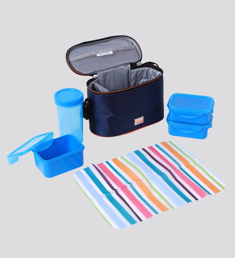 Buy All Time 9401 Food Gear Blue Plastic Lunch Box - Set of 4 Online ...