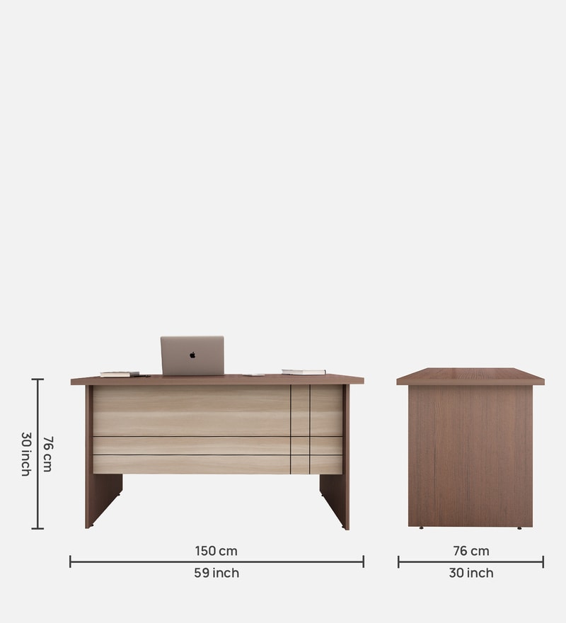 Buy Alston XL Work Station with Drawer in Balliness Pine & Cloud Ash ...