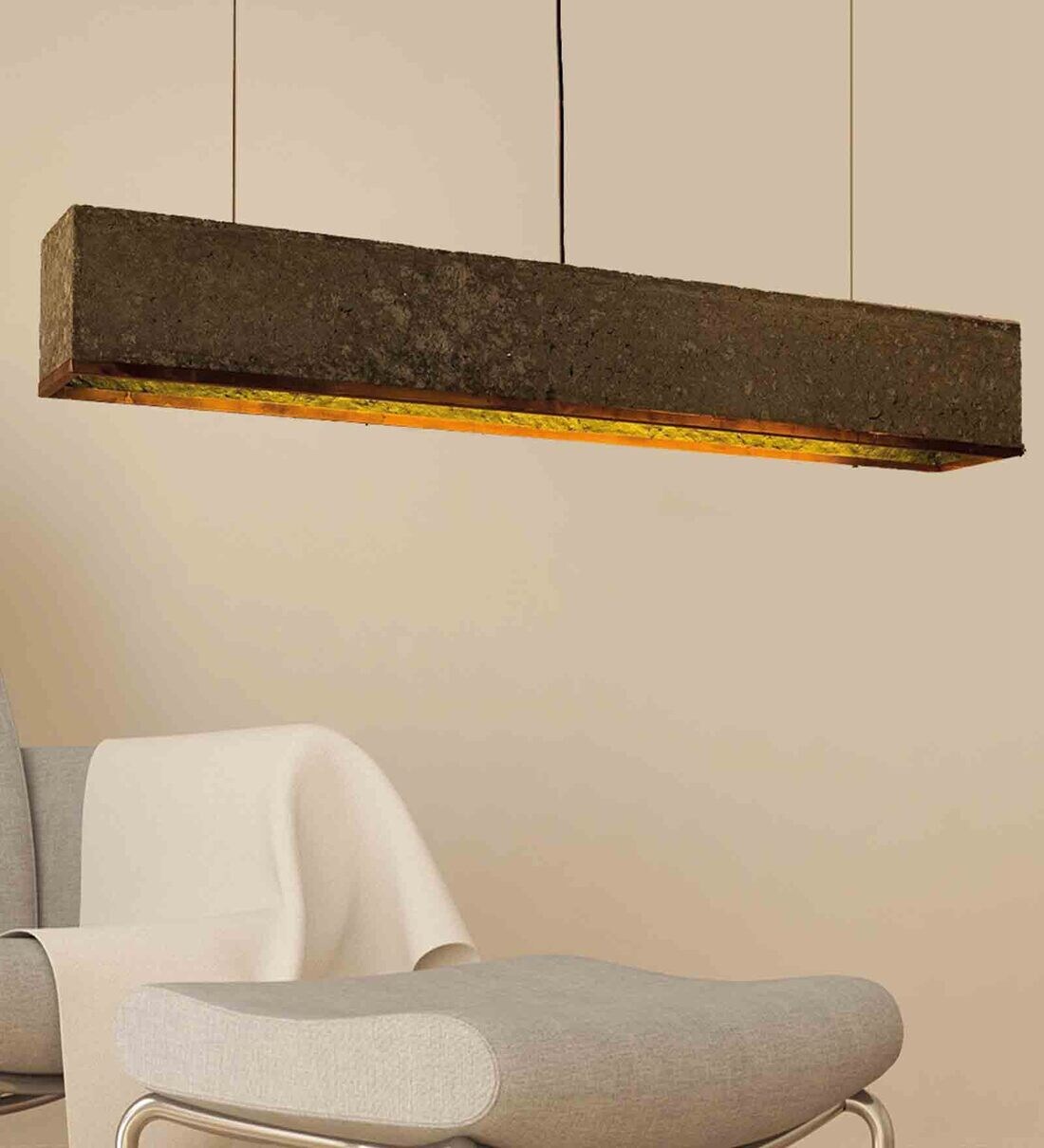 Buy Amalgam Oblang Pendant Lamp Feather Cement Wall Lamp By Oorjaa at 4 ...