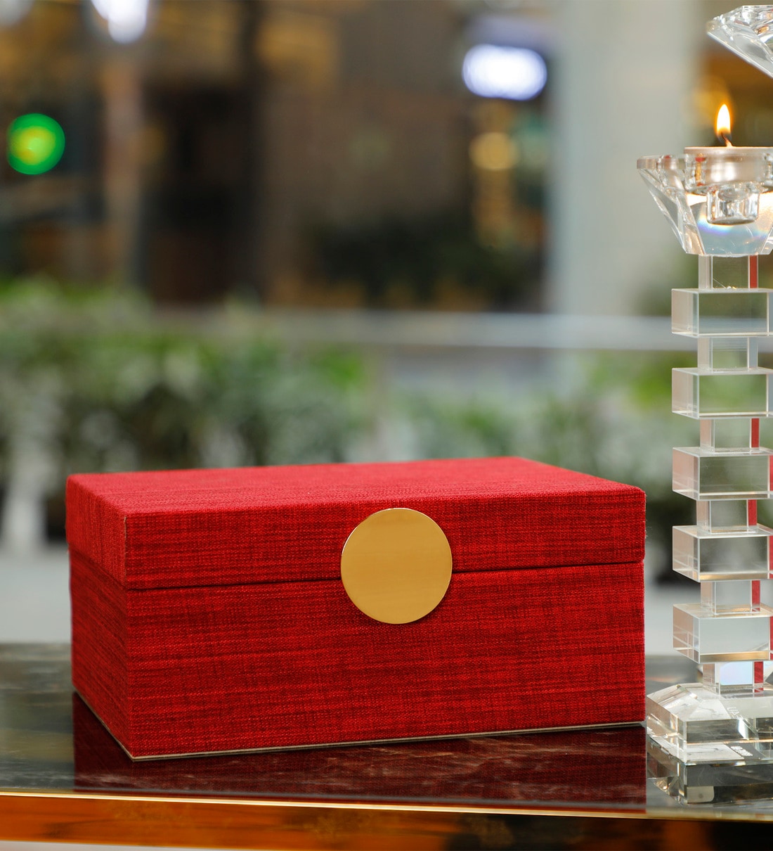 Buy Amara Red-Engineered Wood & Metal Decorative Box at 27% OFF by ...