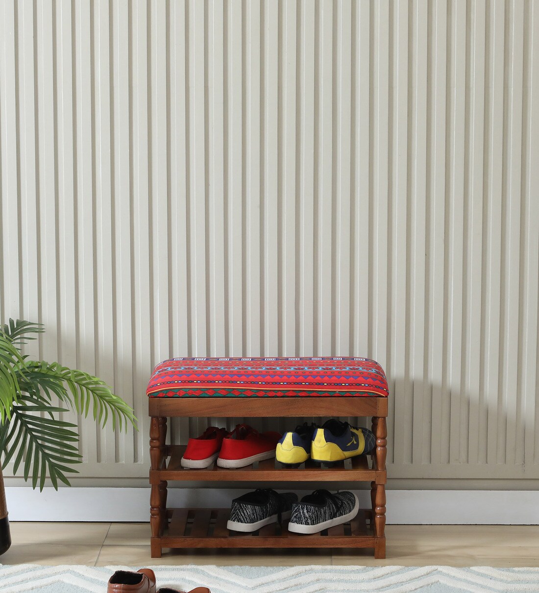 Buy Amber Solid Wood Shoe Rack In Red Colour at 30% OFF by Globally ...