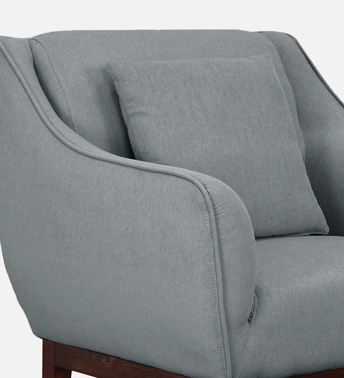 Buy Amelia Fabric 1 Seater Sofa In Ash Grey Colour By Casacraft Online ...