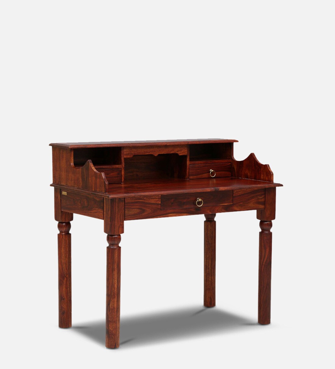 Buy Amigo Sheesham Wood Writing Table In Honey Oak Finish By Mudramark ...
