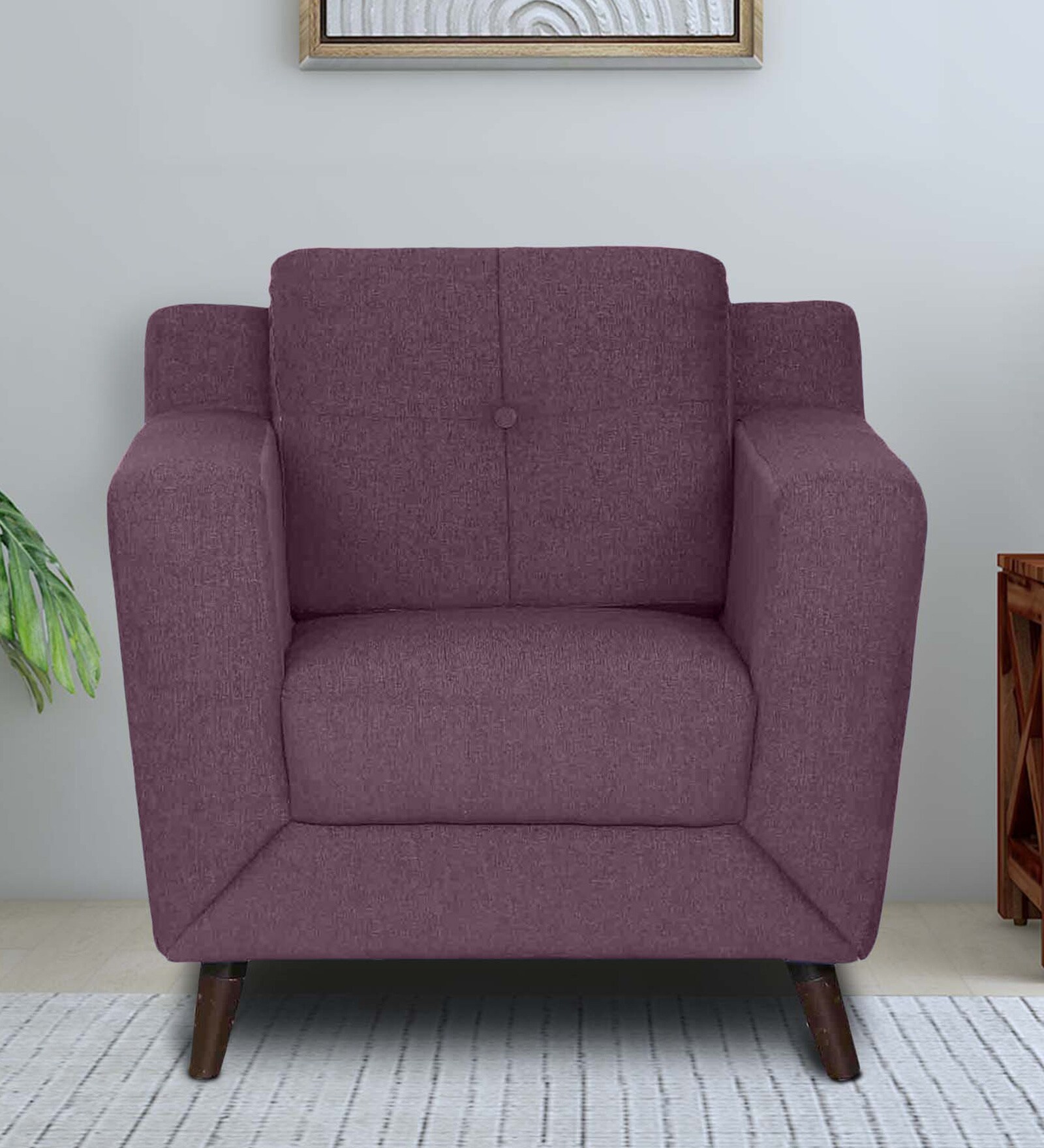 Buy Amanda Velvet 1 Seater Sofa in Violet Colour at 19% OFF by ...
