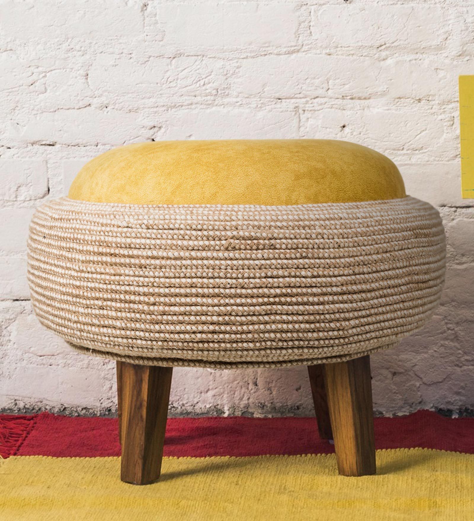 Buy Amber Seating Stool in Sunny Yellow Colour at 31% OFF by Opaque ...