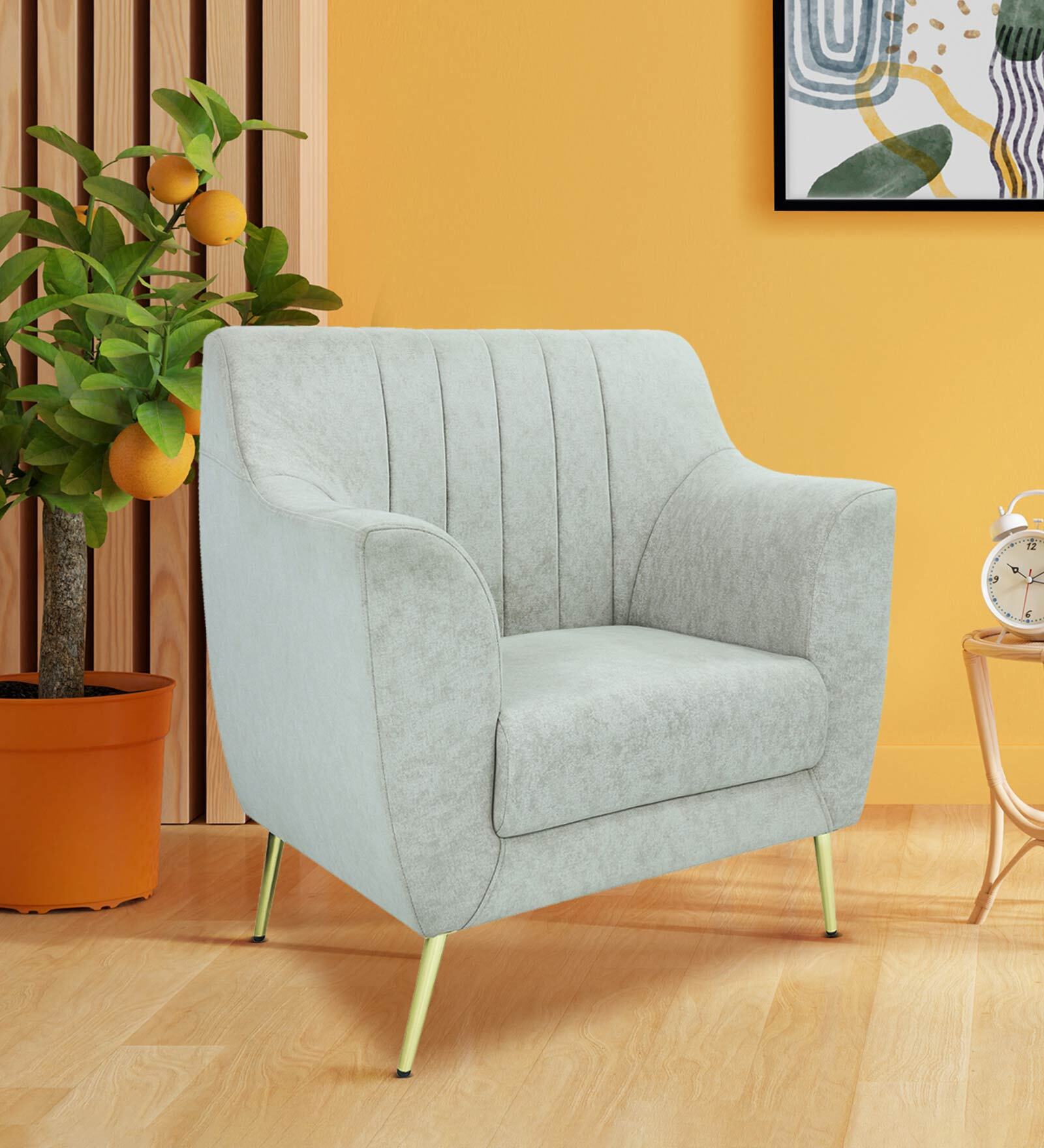 Buy Amber Fabric Arm Chair in Grey Colour at 50% OFF by INDIAN REIGN ...