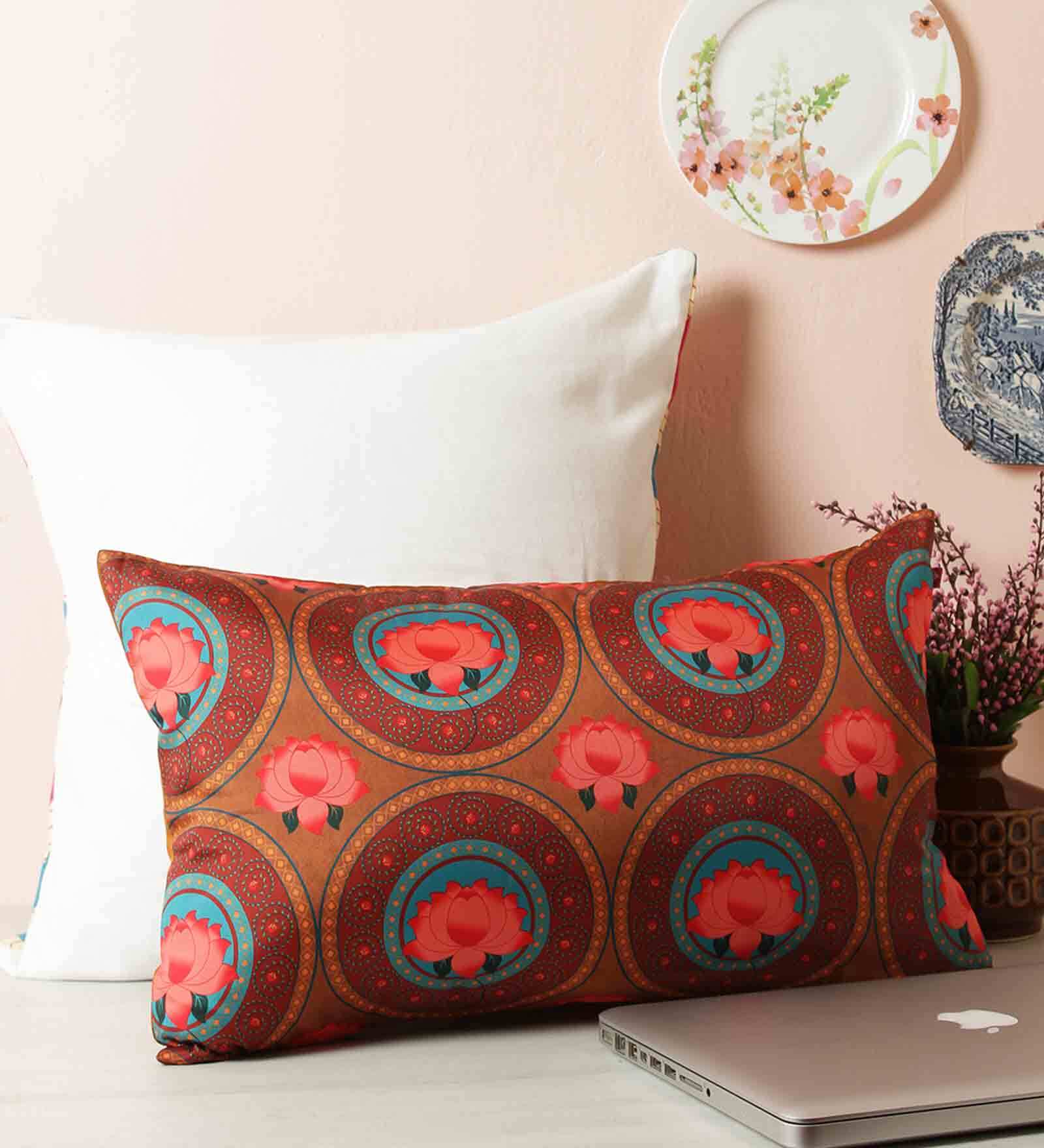 Buy Orange Traditional Silk 12 x 20 Inches Cushion Cover at 10% OFF by ...