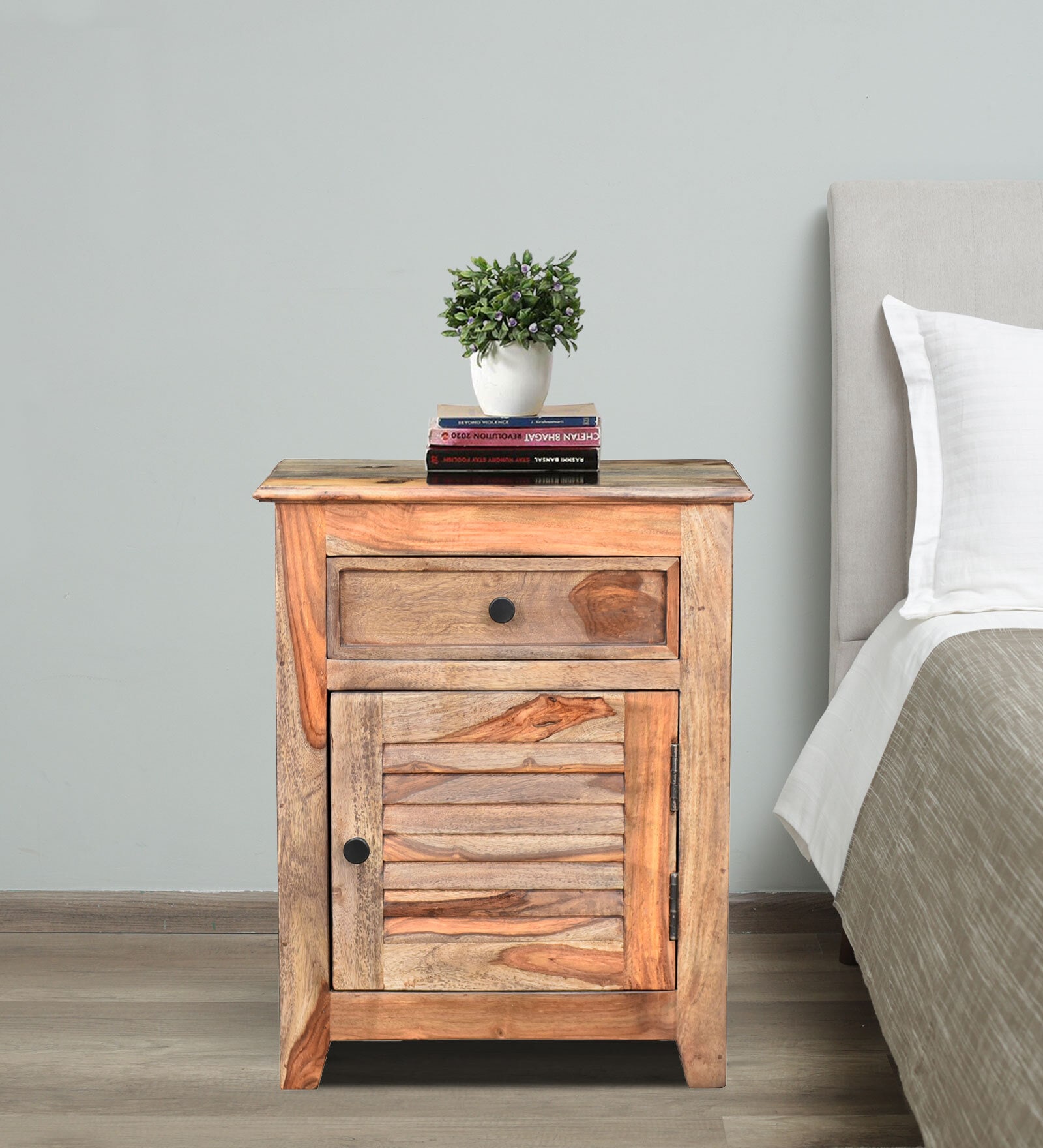 Buy Amber Bedside Table in Brown Finish at 57% OFF by Royaloak | Pepperfry