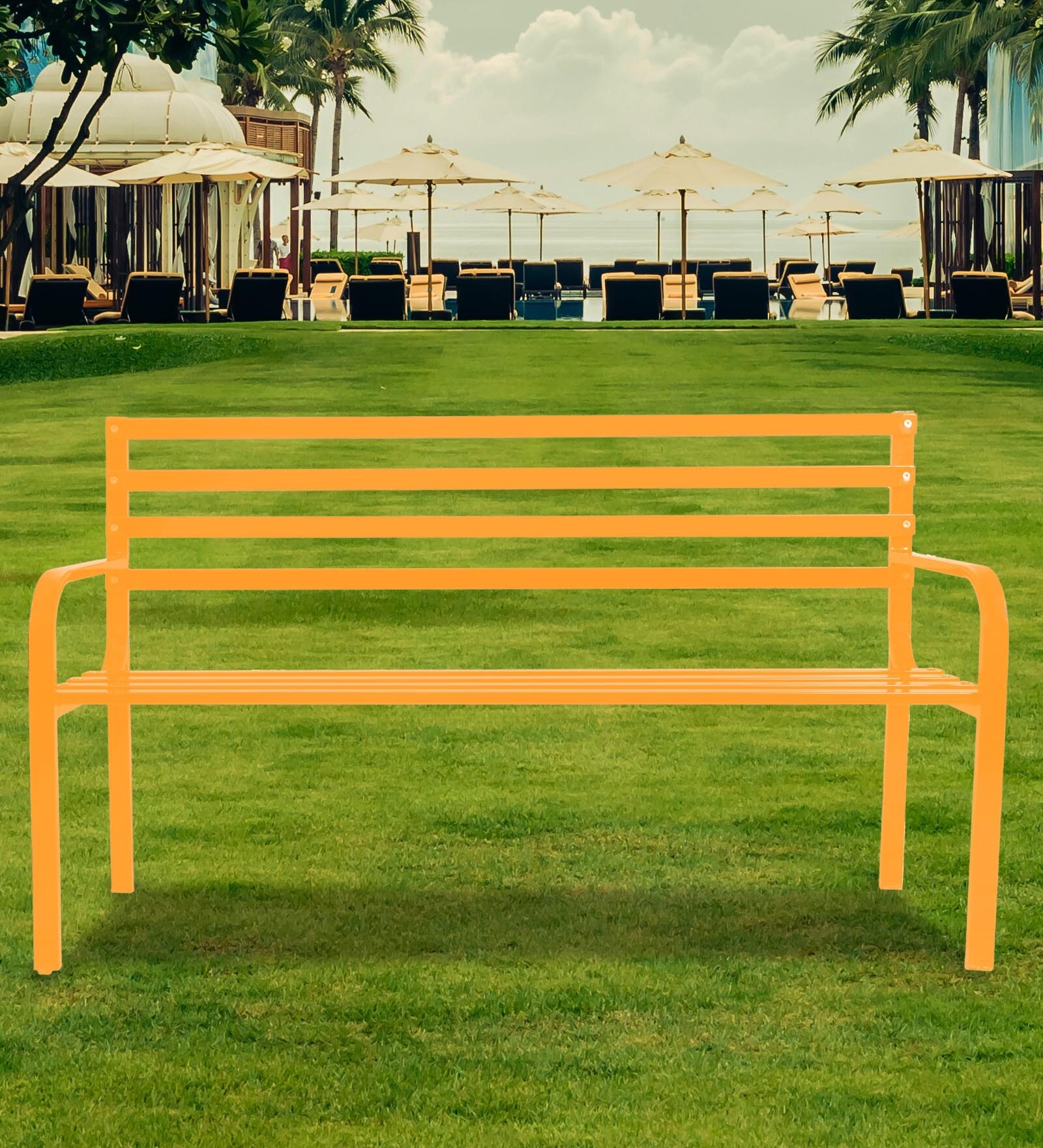 Buy Amedea Metal 3 Seater Park Bench in Yellow Colour at 30% OFF by ...