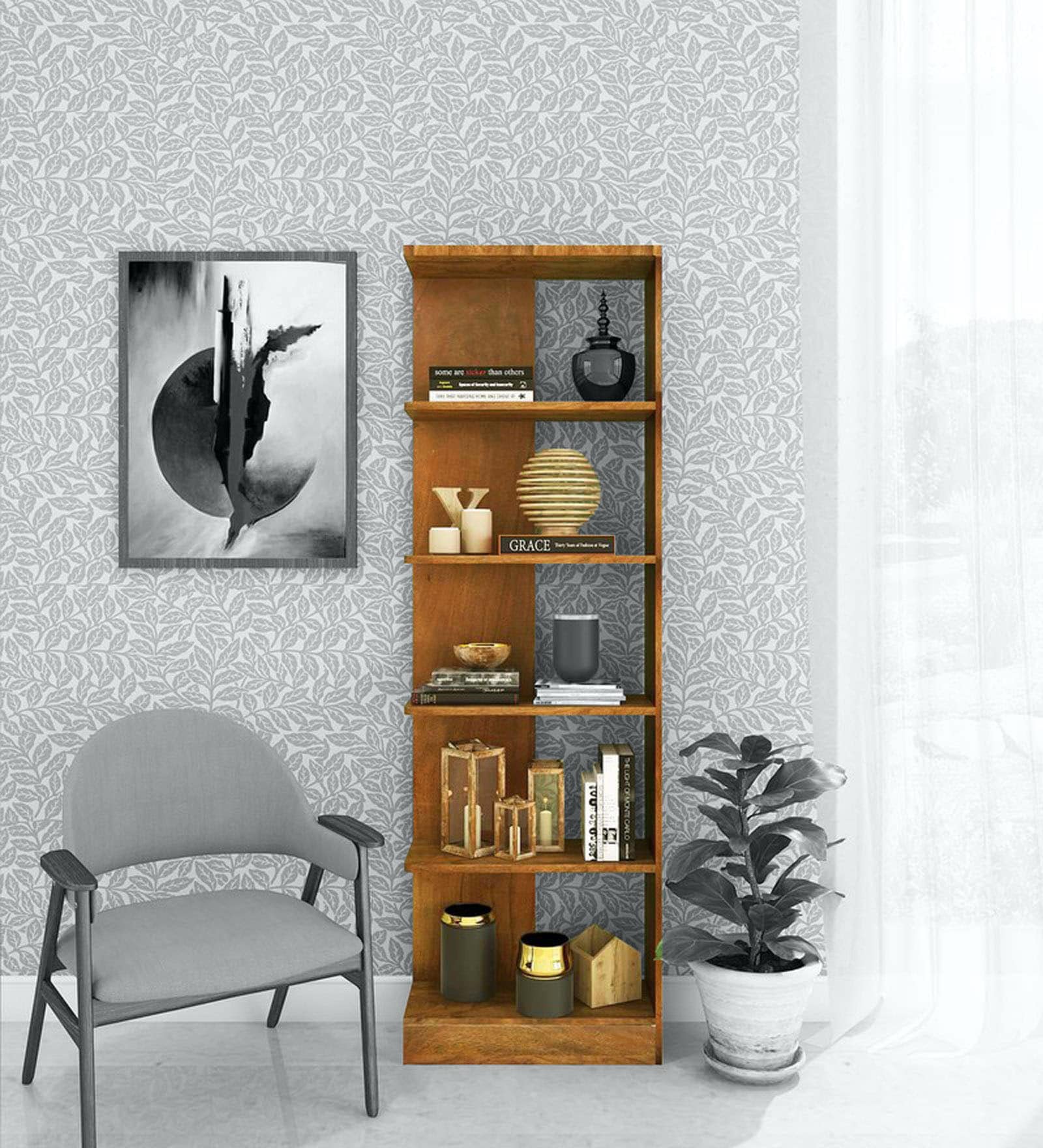 Buy Amery Solid Wood Book Shelf in Rustic Teak Finish at 2% OFF by ...