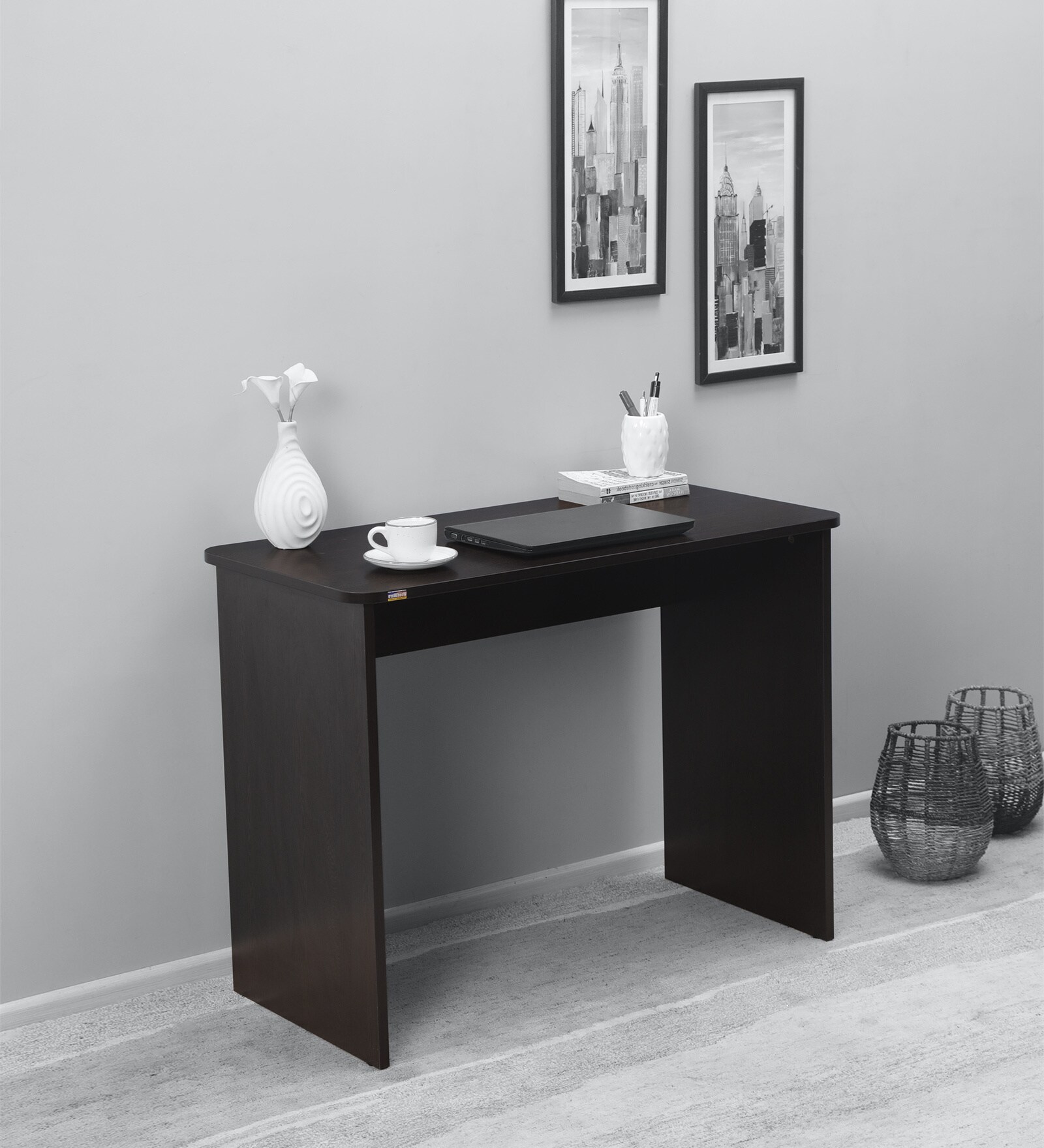 Buy Amica Large Study Table in Dark Brown Finish at 26% OFF by Woodware ...