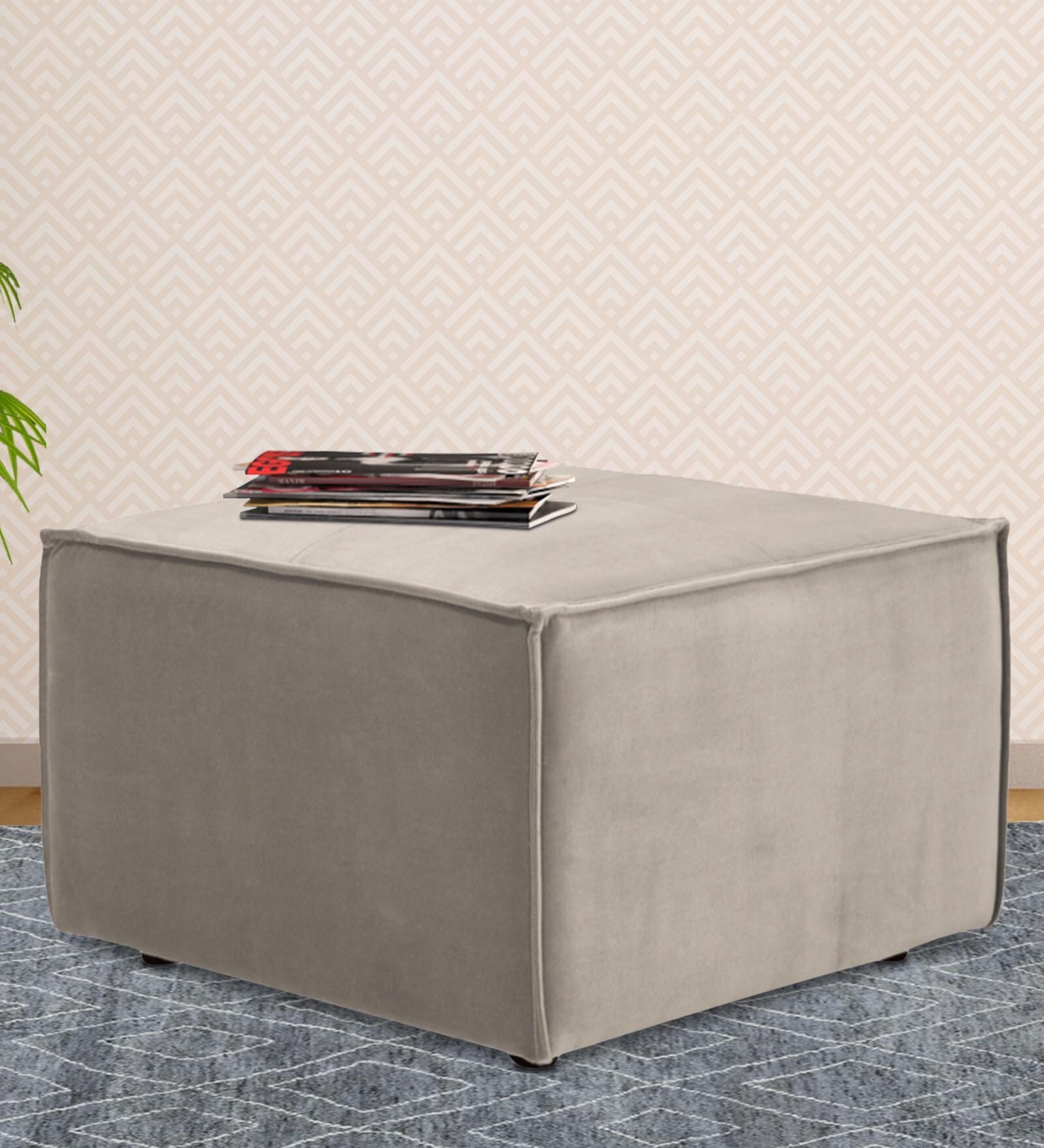 Buy Amma tuft Square Pouffe in Concrete Silver Colour at 100% OFF by Expressionist by mohanbir ...