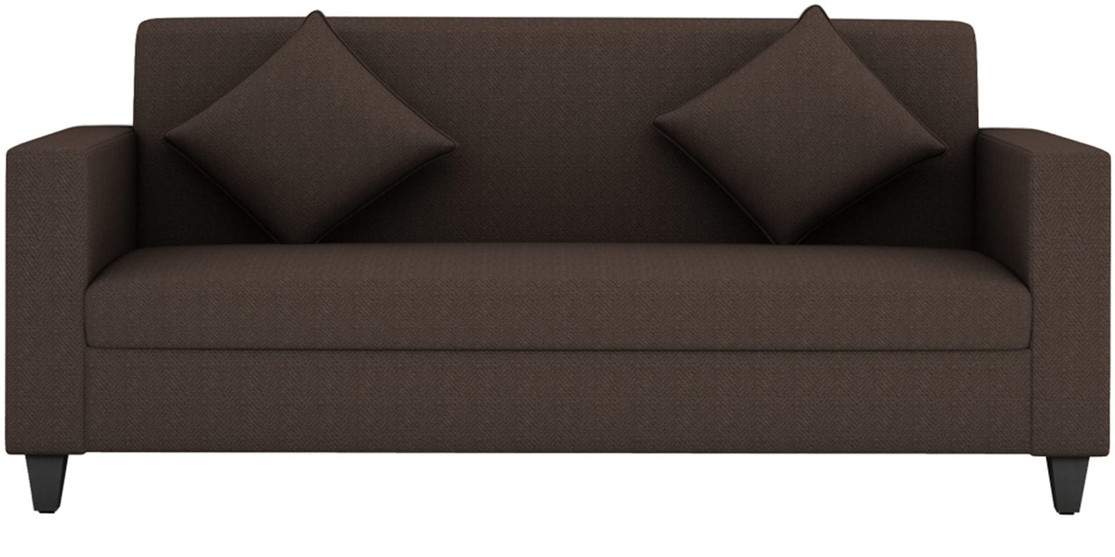 Buy Amando Three Seater Sofa with Cushions in Coffee Colour by ...