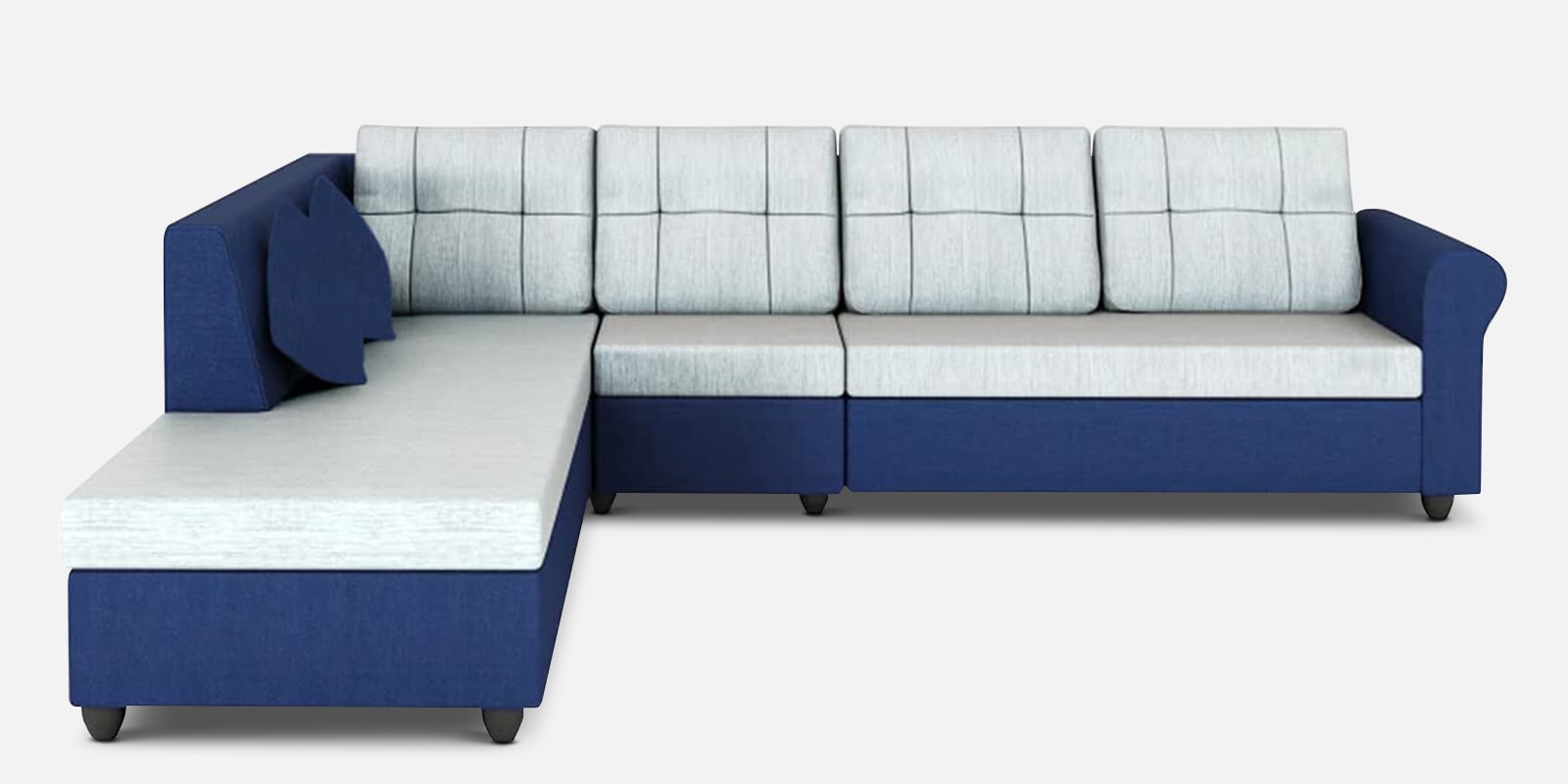 Buy Ambrio 6 Seater RHS Sofa Set in Light Grey & Blue Colour at 31% OFF ...