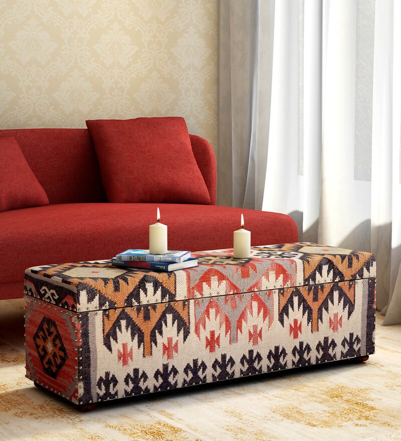 Buy Amravan Linen Trunk in Provincial Teak Finish by Mudramark Online ...