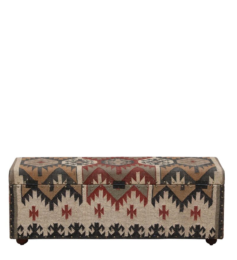 Buy Amravan Linen Trunk in Provincial Teak Finish by Mudramark Online ...
