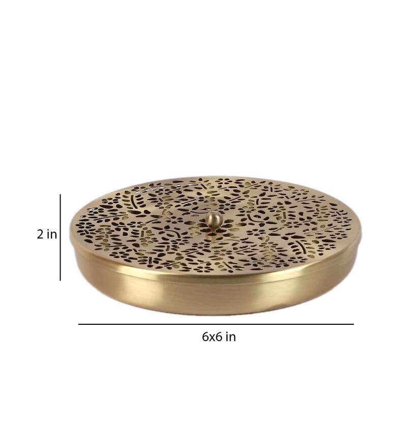 Buy Amroha Amber Brass Spice Box by Courtyard Online - Spice Boxes ...